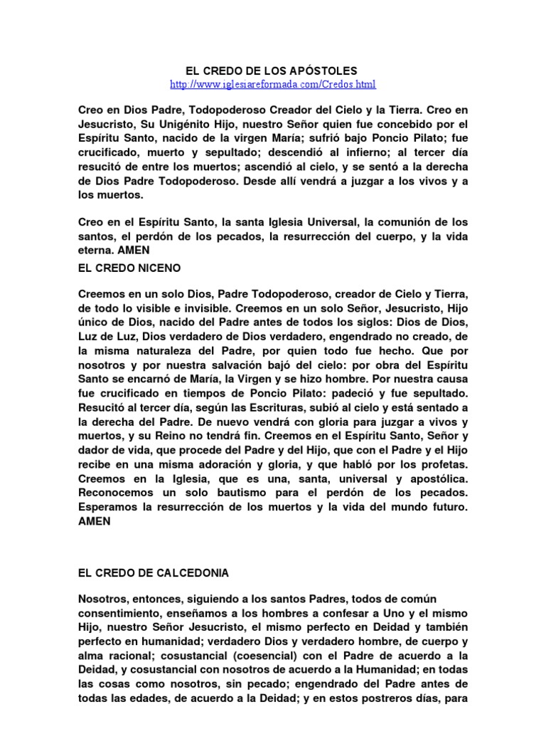 El Credo de Los Apóstoles | PDF | espíritu Santo | Salvación