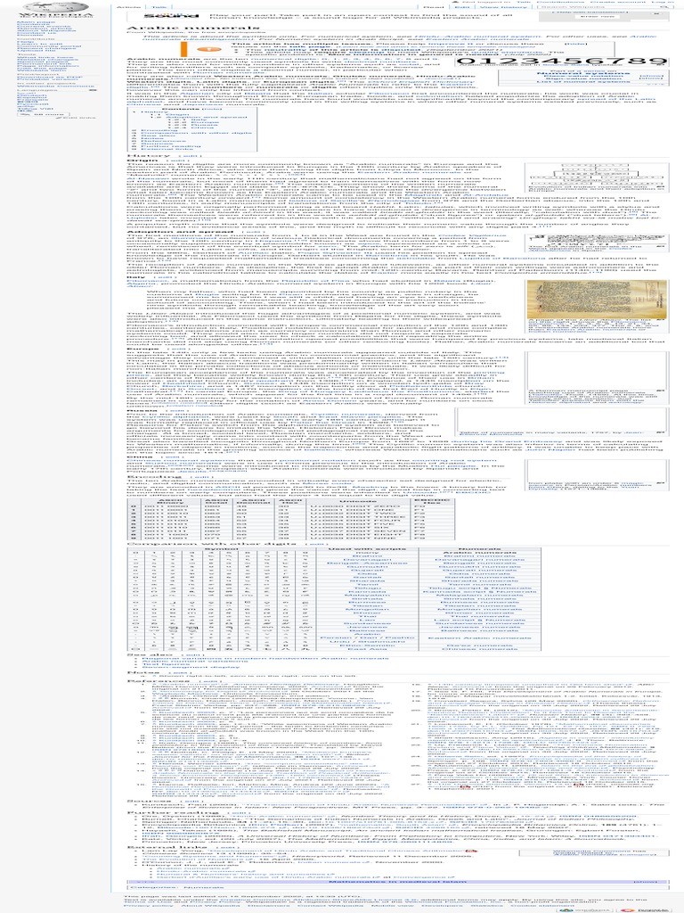Arabic Numerals - Wikipedia | PDF | Notation | Mathematics