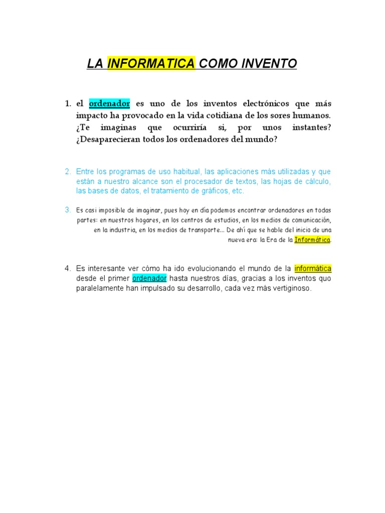 La Informatica Como Invento | PDF