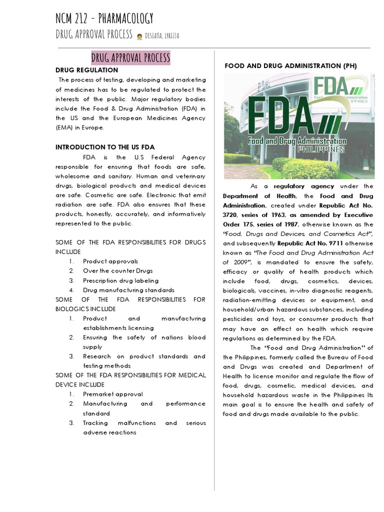 NCM 212 - Drug Approval Process | PDF | Over The Counter Drug | Food And Drug Administration