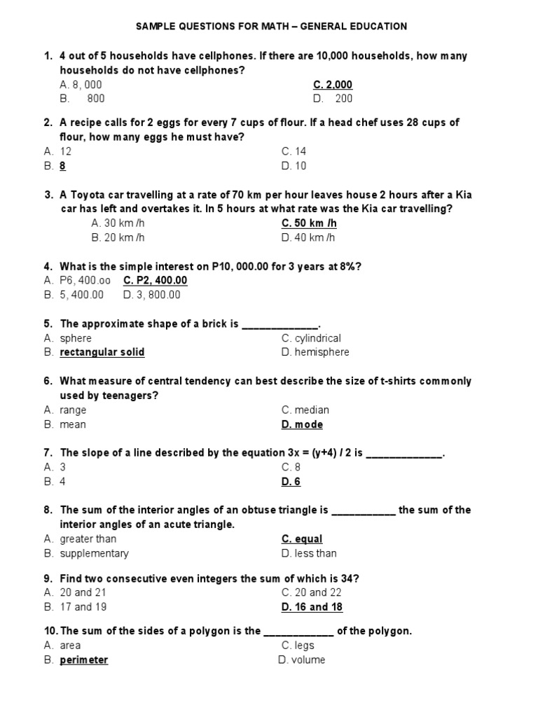 ANSWER-KEY-MATH | PDF | Triangle | Cognition