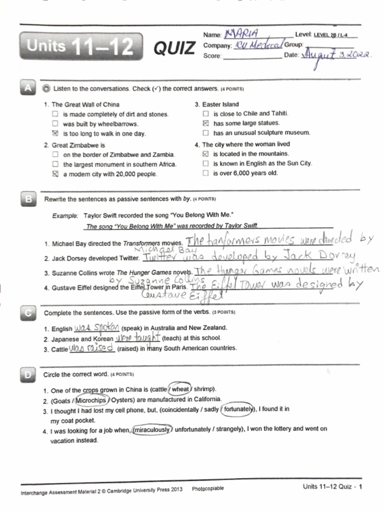 Unit 11-12 Quiz | PDF Unit 11-12 Quiz | PDF