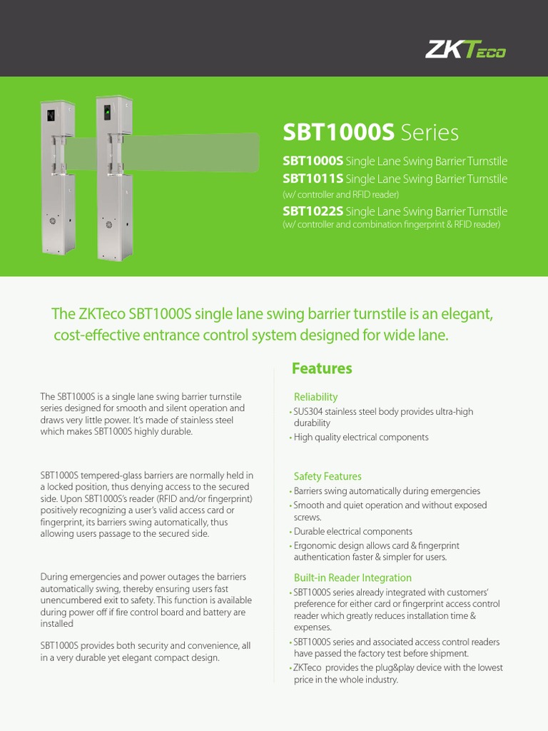 SBT1000S | Download Free PDF | Access Control