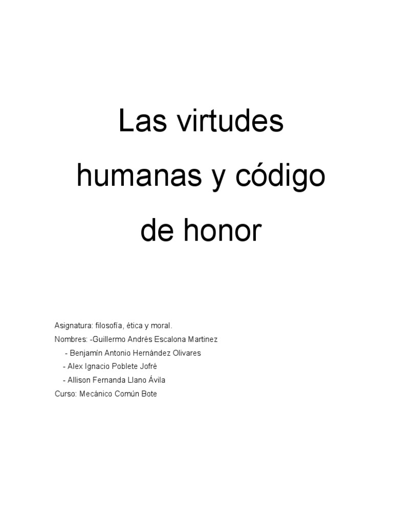 Las Virtudes Humanas | PDF