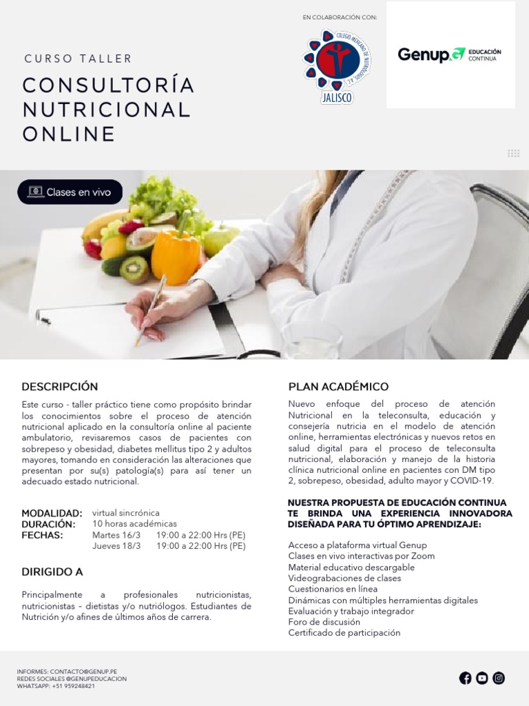 BR - CursoTaller - Consultoría Nutricional Online - GENUP | PDF ...