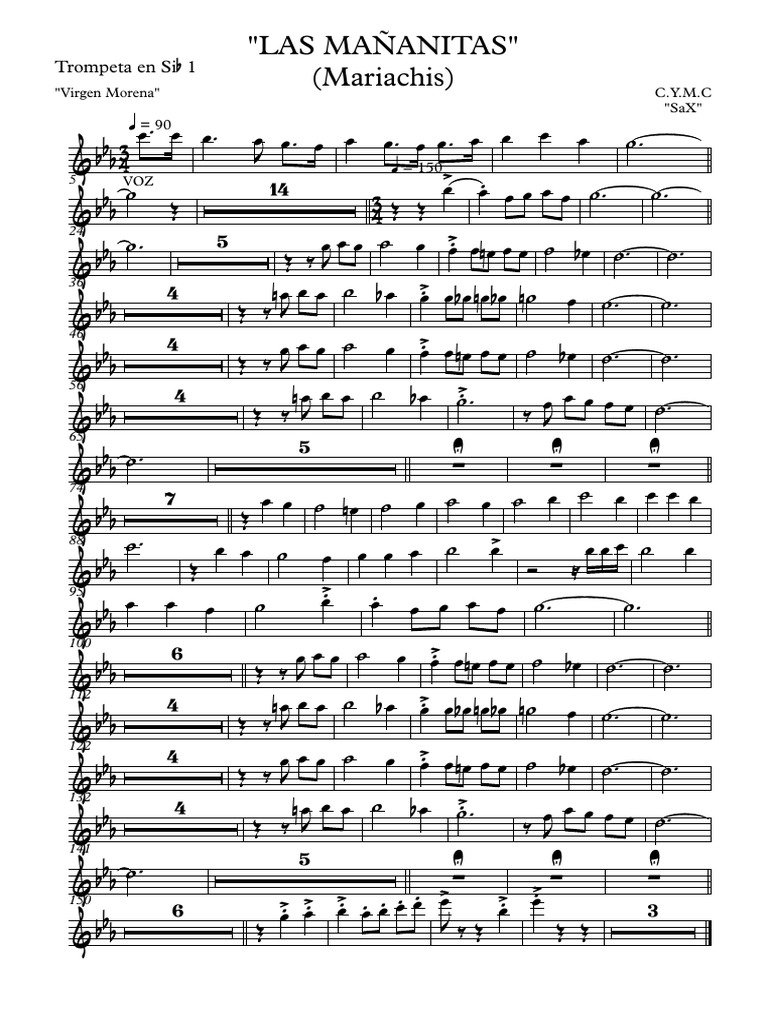 Las Mañanitas Trompeta | PDF