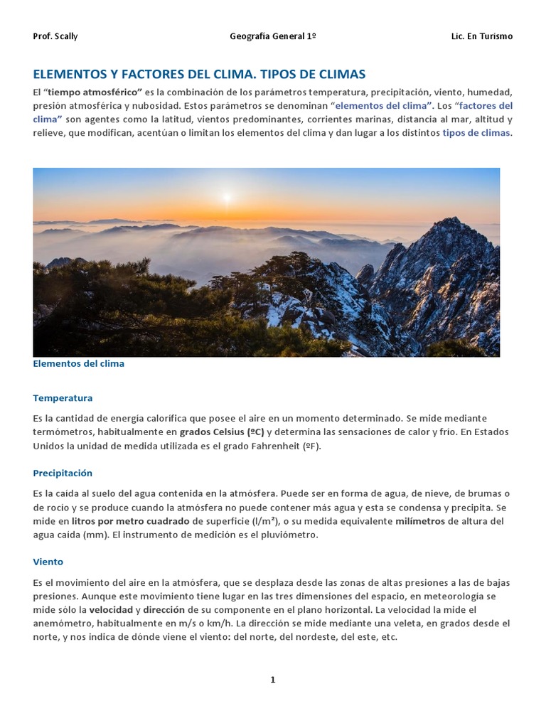 Elementos - Factores - Tipos de Clima | PDF | Clima | Herida