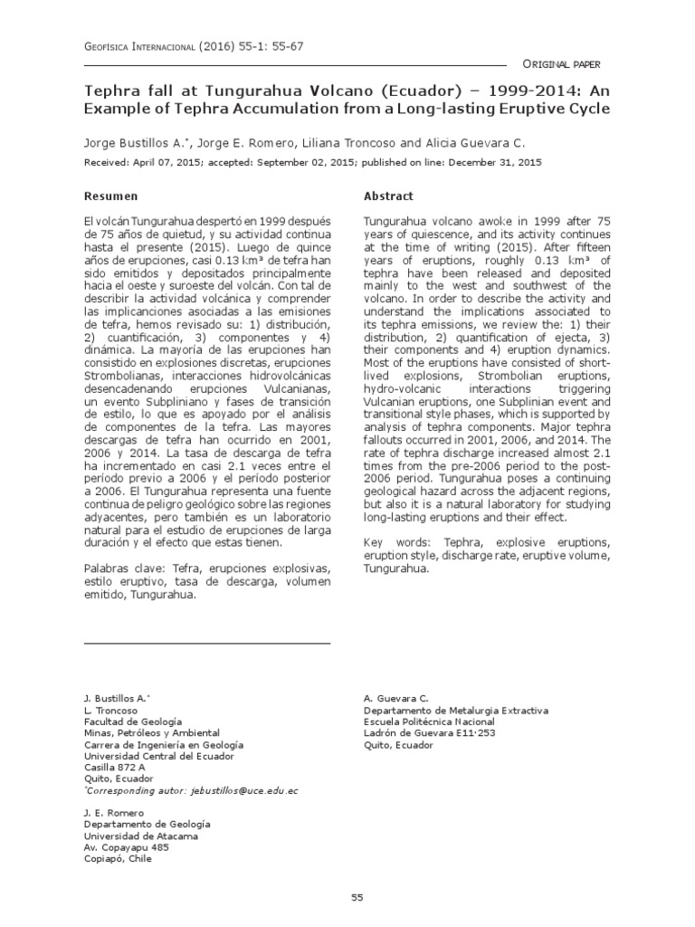 Bustillos Et Al.,2016 | PDF | Desastres naturales | Volcanismo