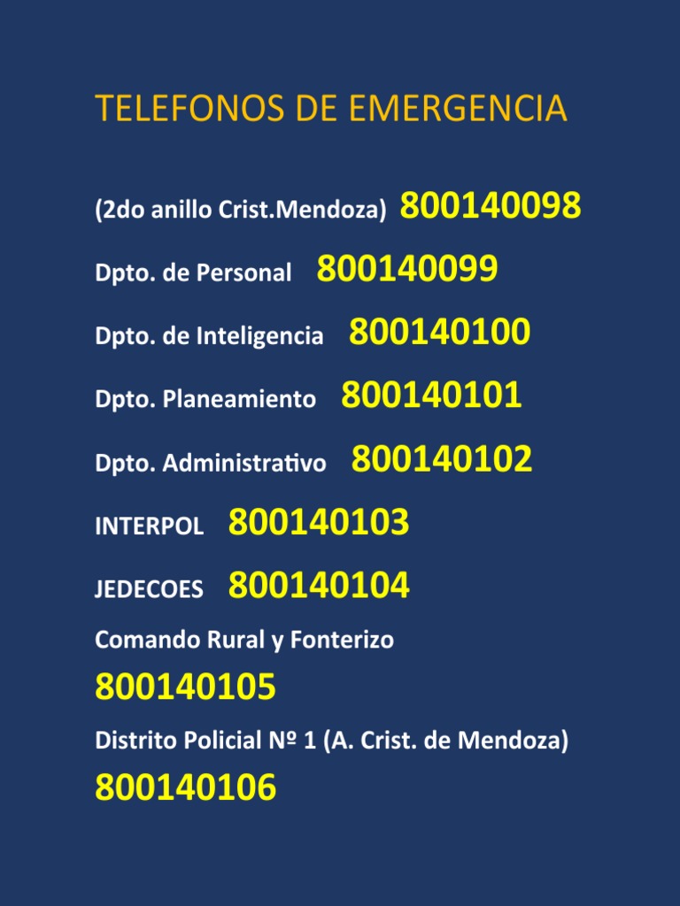 Números de Emergencia en Bolivia | PDF | Gobierno | Defensa