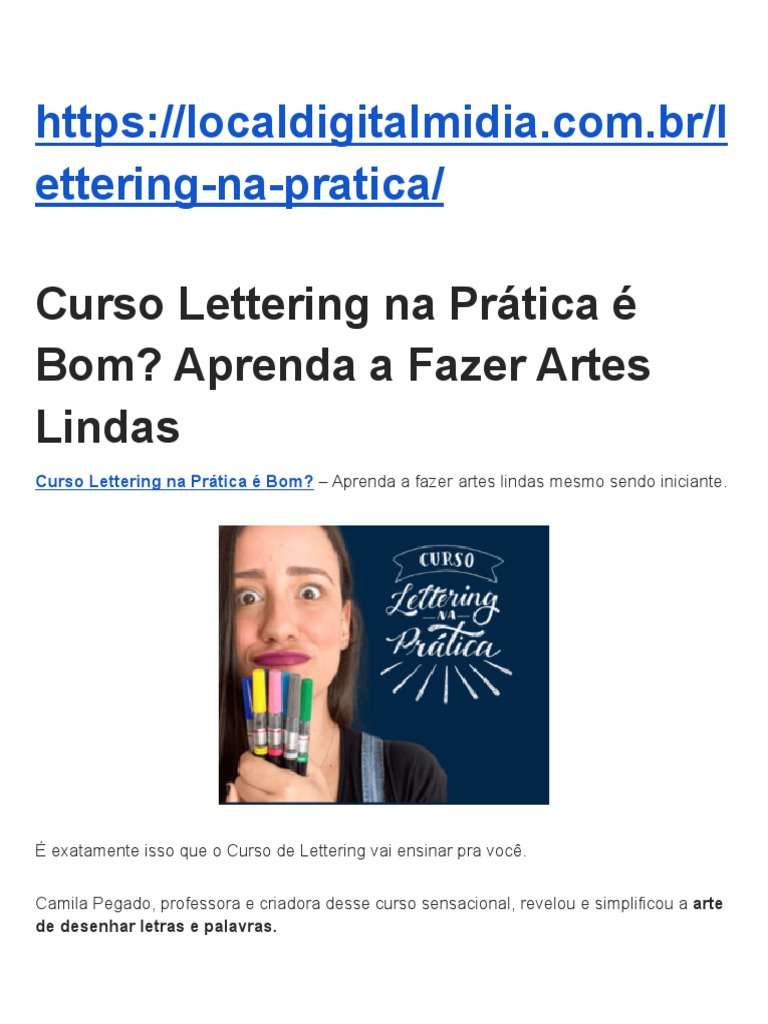 Curso Lettering Na Prática É Bom? Aprenda A Fazer Artes Lindas | PDF ...