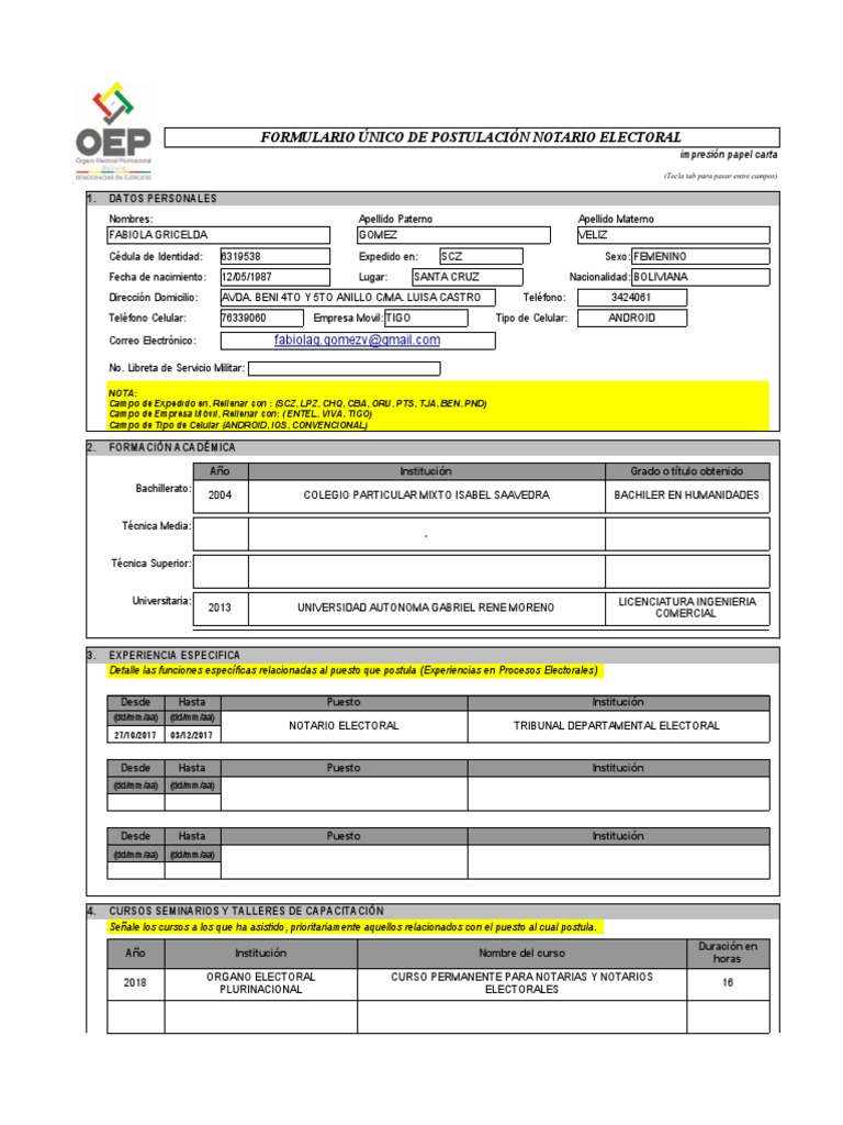 Formulario Postulacion Notarios v1 | PDF | Teléfonos móviles