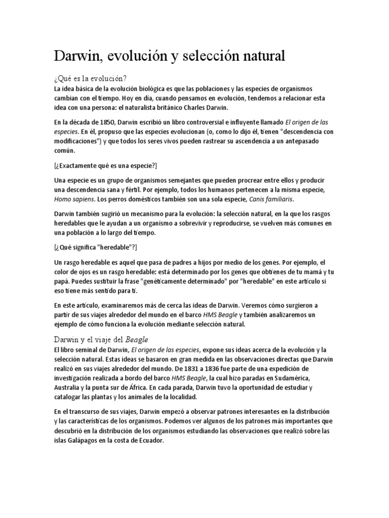 Darwin | PDF | Evolución | Charles Darwin