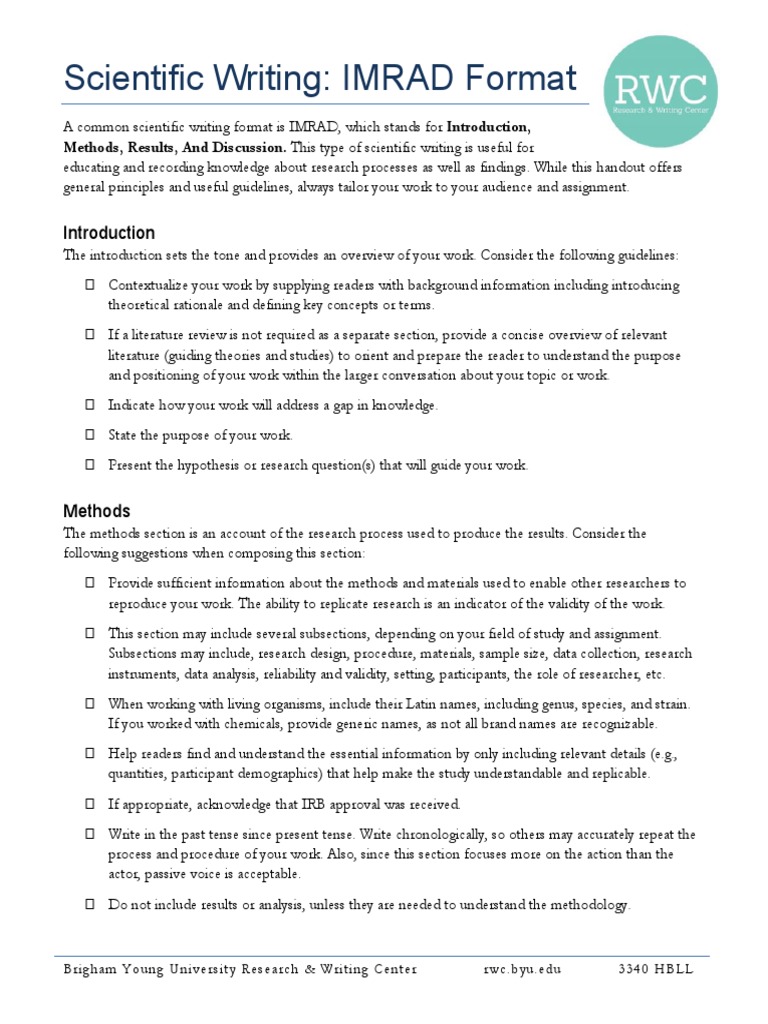 Scientific-Writing-IMRAD-Format | PDF | Data | Scientific Method