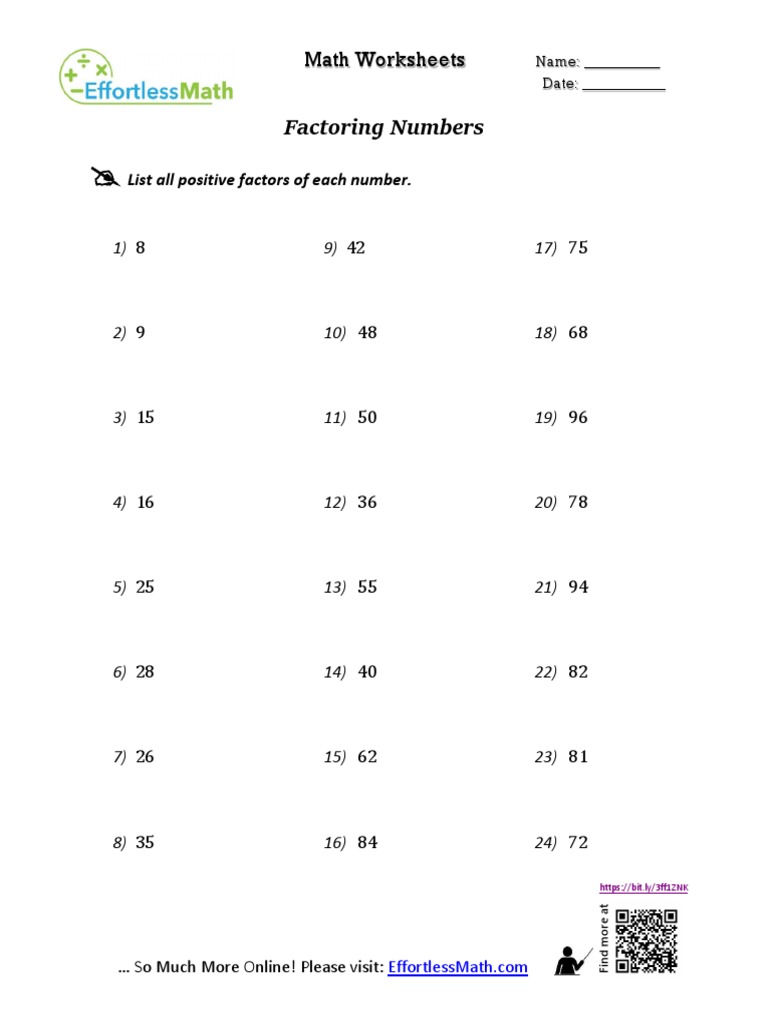 Factoring-Numbers | PDF