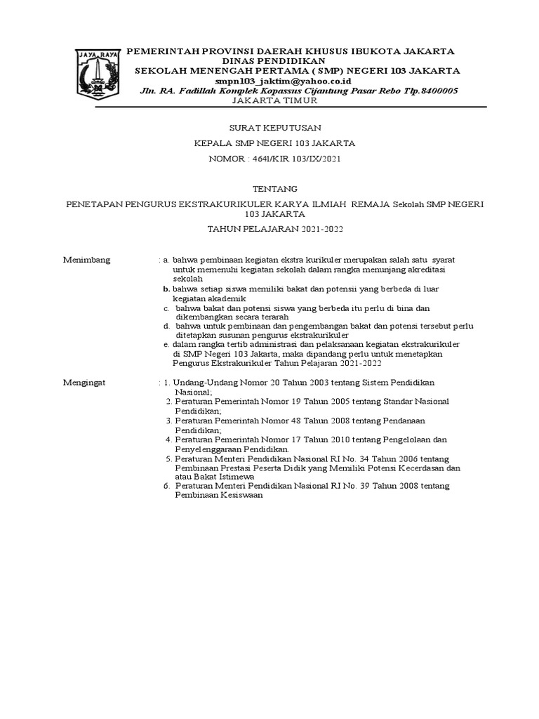 SK Kir SMPN 103 - 2022 | PDF