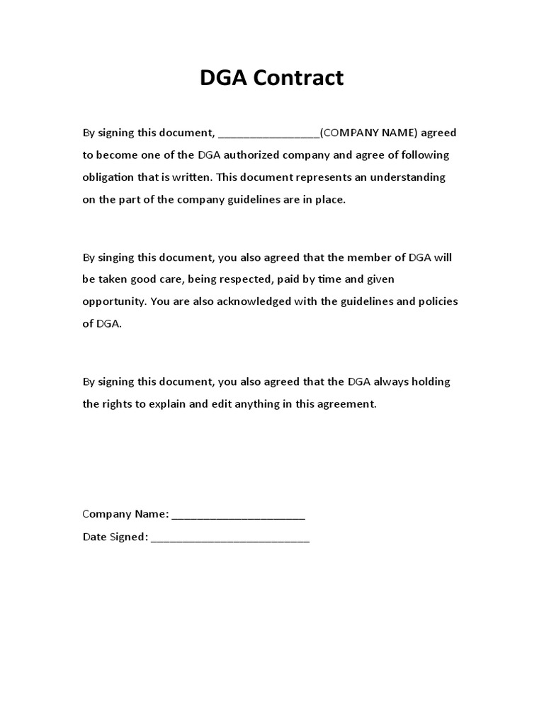 Dga Contract | PDF