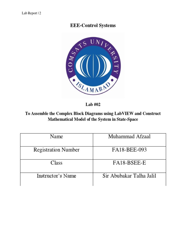 CS LabReport 2 | PDF | Electronics | Systems Engineering