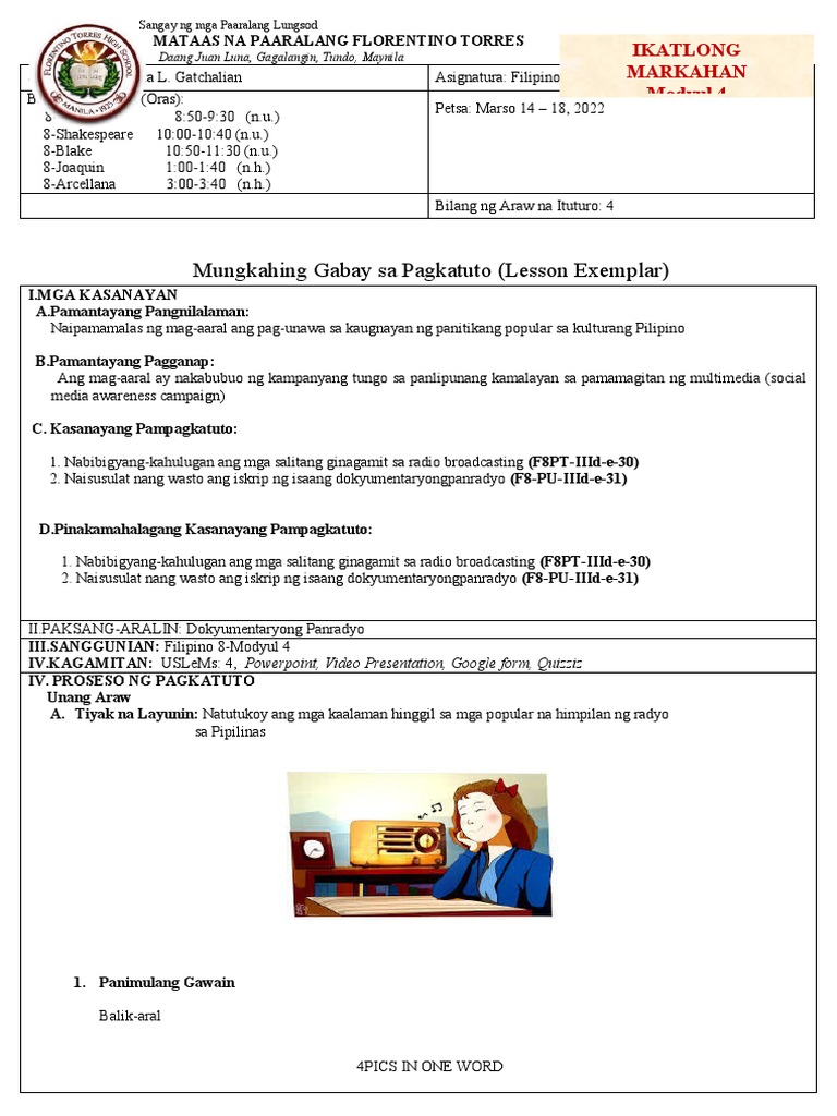 Sample Lesson Exemplar2 | PDF