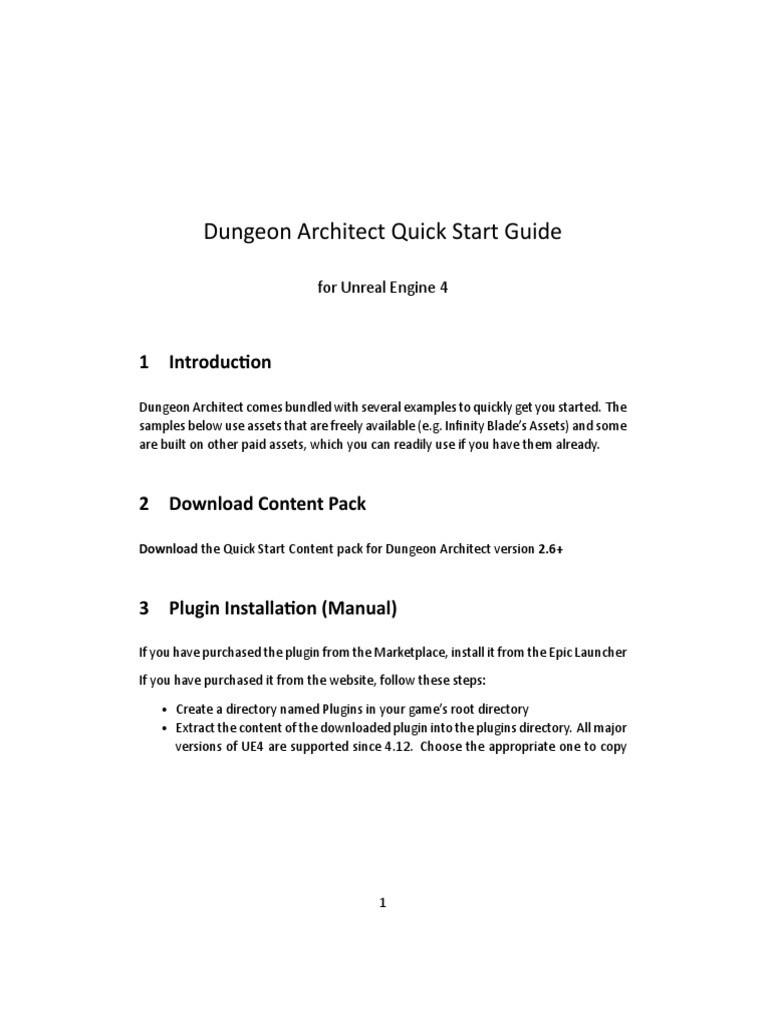 Quick Start Guide 26 Dungeon Architect Pdf 