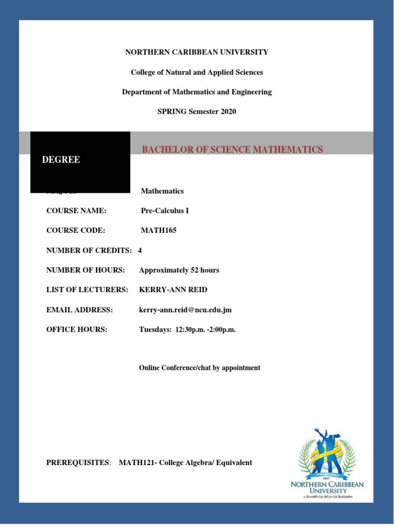 Degree: Bachelor of Science Mathematics | PDF | Function (Mathematics ...
