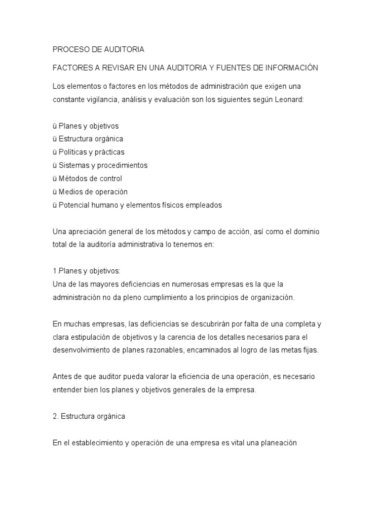 Proceso de Auditoria | PDF | Business | Auditoría