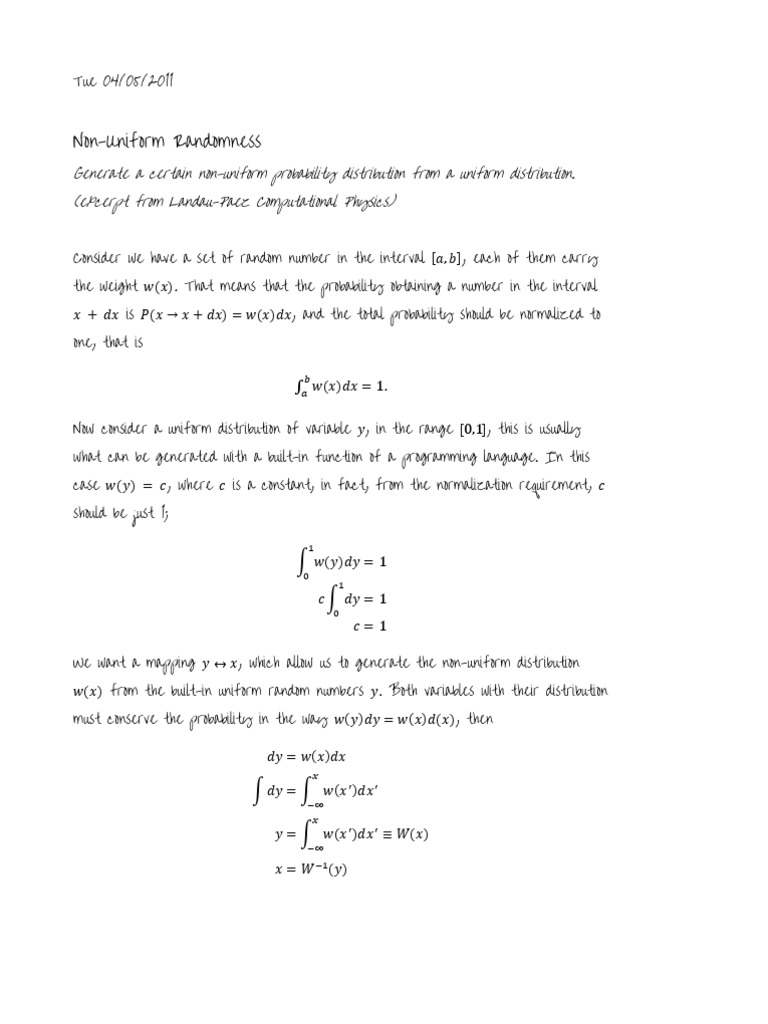 Non-Uniform Randomness Explained | PDF | Teaching Methods & Materials