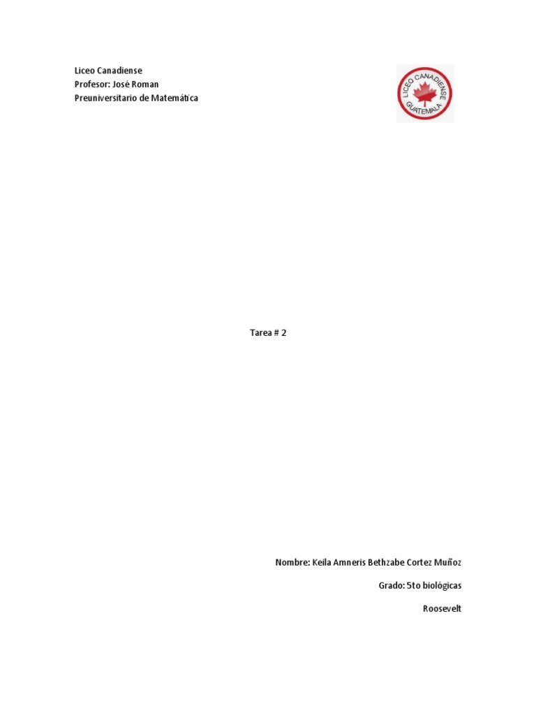 Preu Mate Tarea 2 | PDF