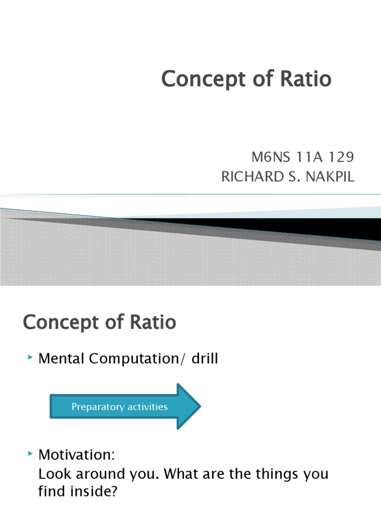 Grade 6 PPT - MATH - Q2 - CONCEPT OF RATIO | PDF