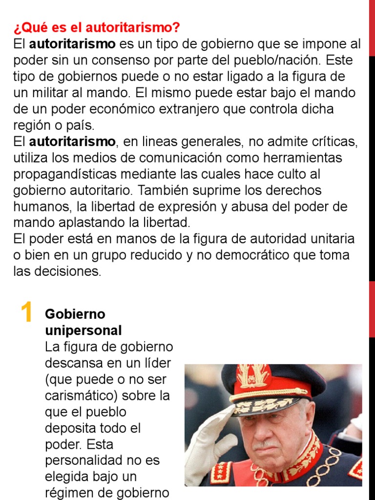 Características del autoritarismo político | PDF | Gobierno | Autoritarismo