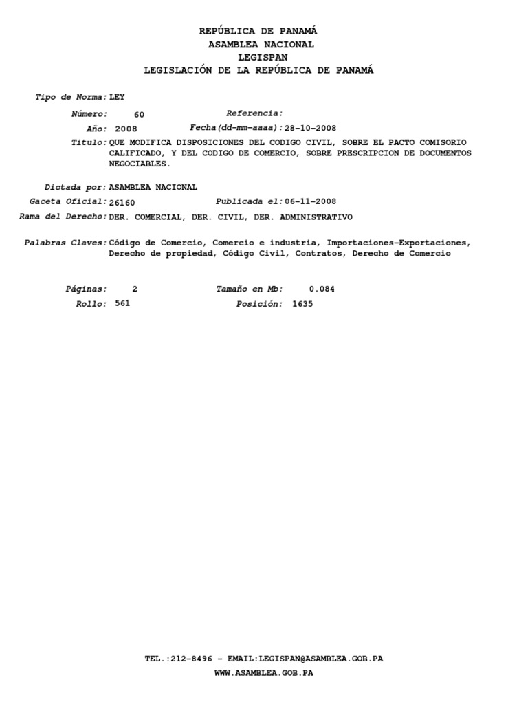 Ley 60 de 2008 Modifica Disposiciones Del Codigo Civil y Del Cdigo de ...