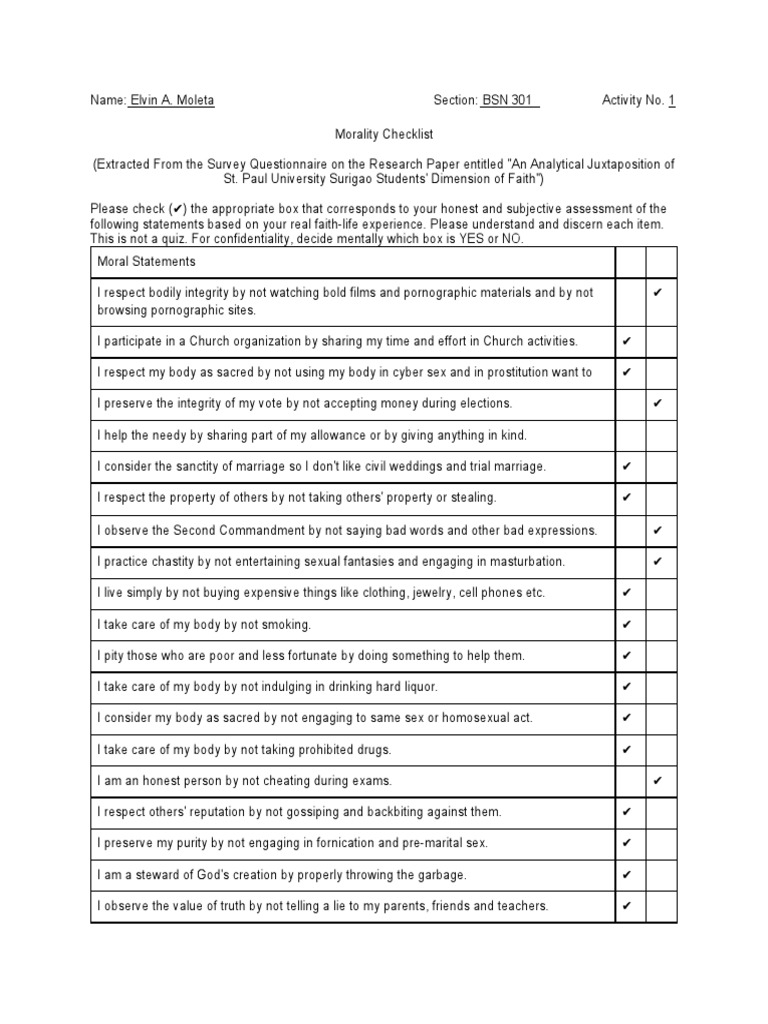 MOLETA - BSN301 - Christian Morality | PDF | Holy Spirit | God