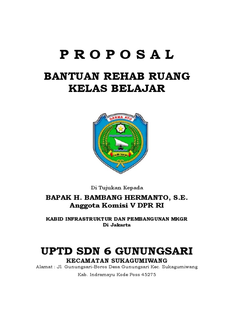 Proposal Rehab Ruang Kelas Tahun 2021 Uptd SDN 6 Gunungsari | PDF