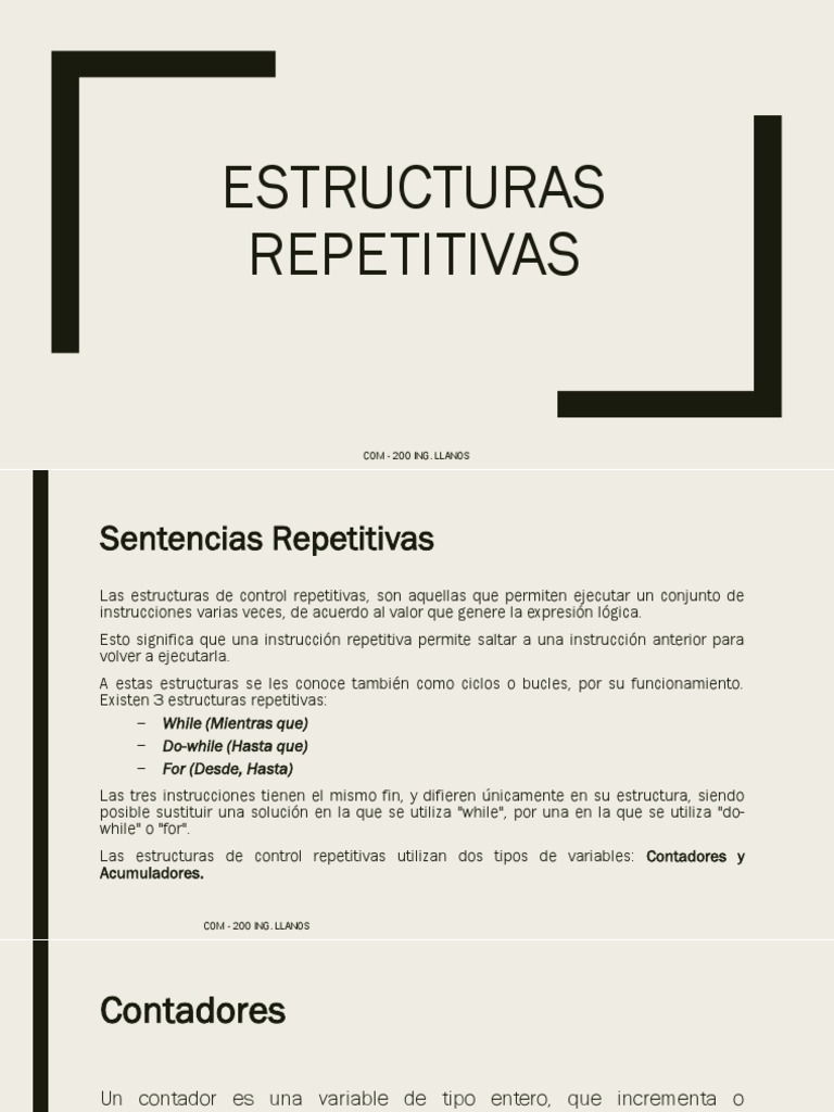 Estructuras Repetitivas | PDF | Flujo de control | Programa de computadora