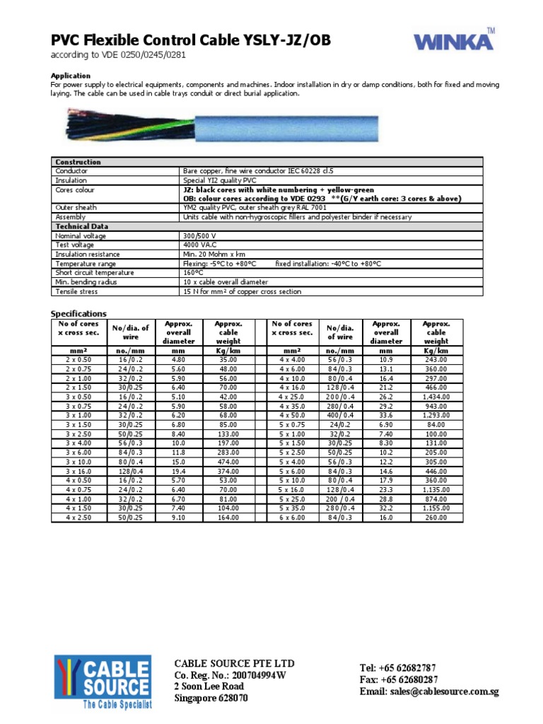 Ysly-Jz Cables | PDF | Insulator (Electricity) | Wire