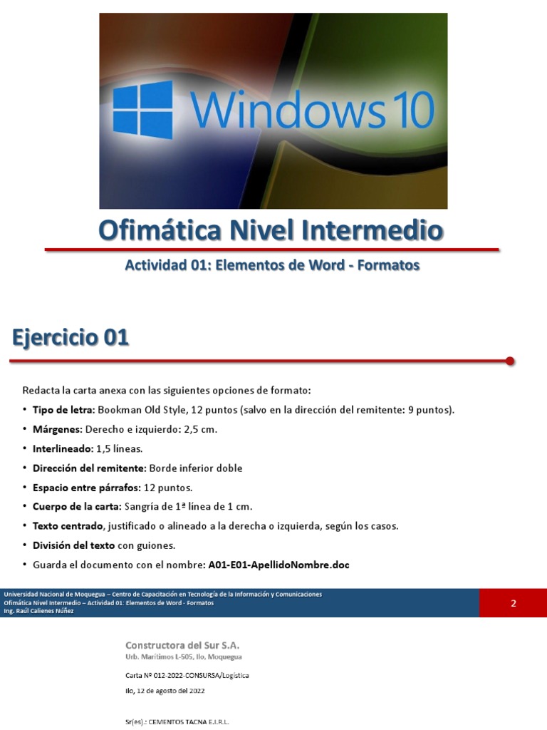 A01 - Elementos de Word - Formatos | PDF | Ciencias de la Computación ...