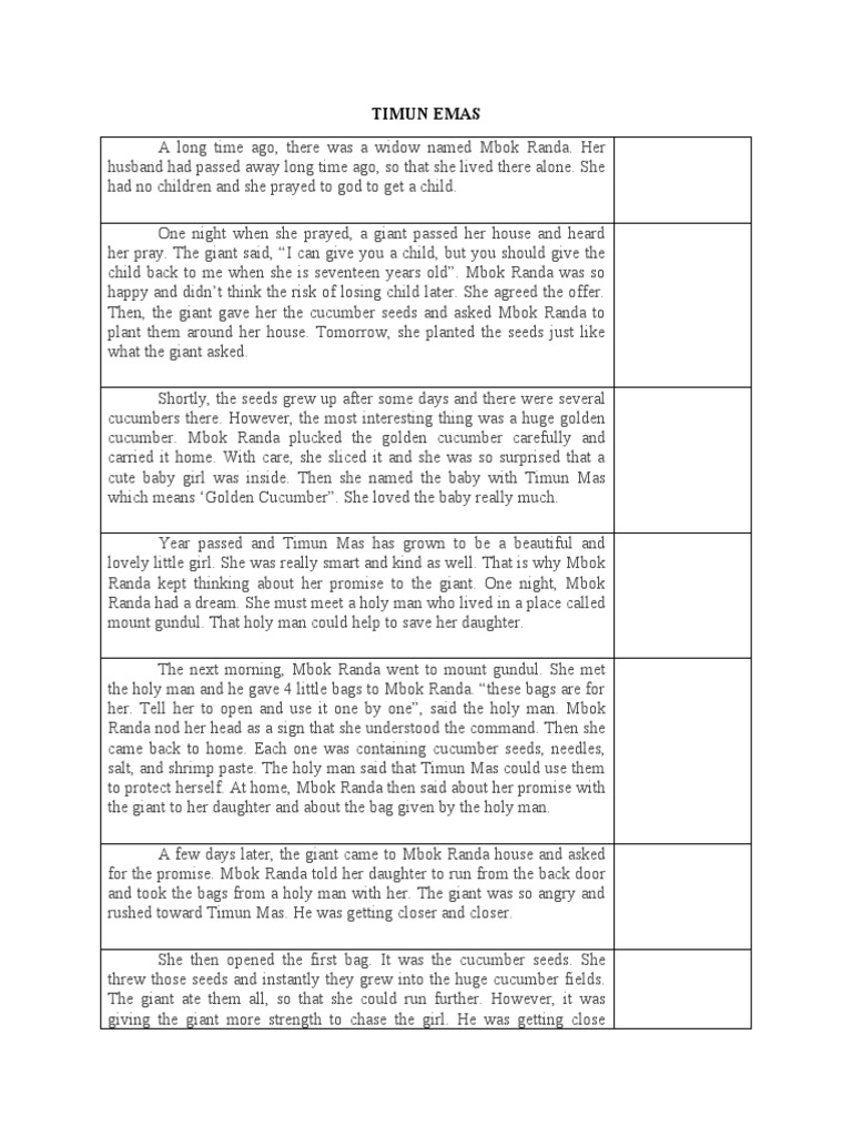 Timun Emas & Jack and The Beanstalk | PDF