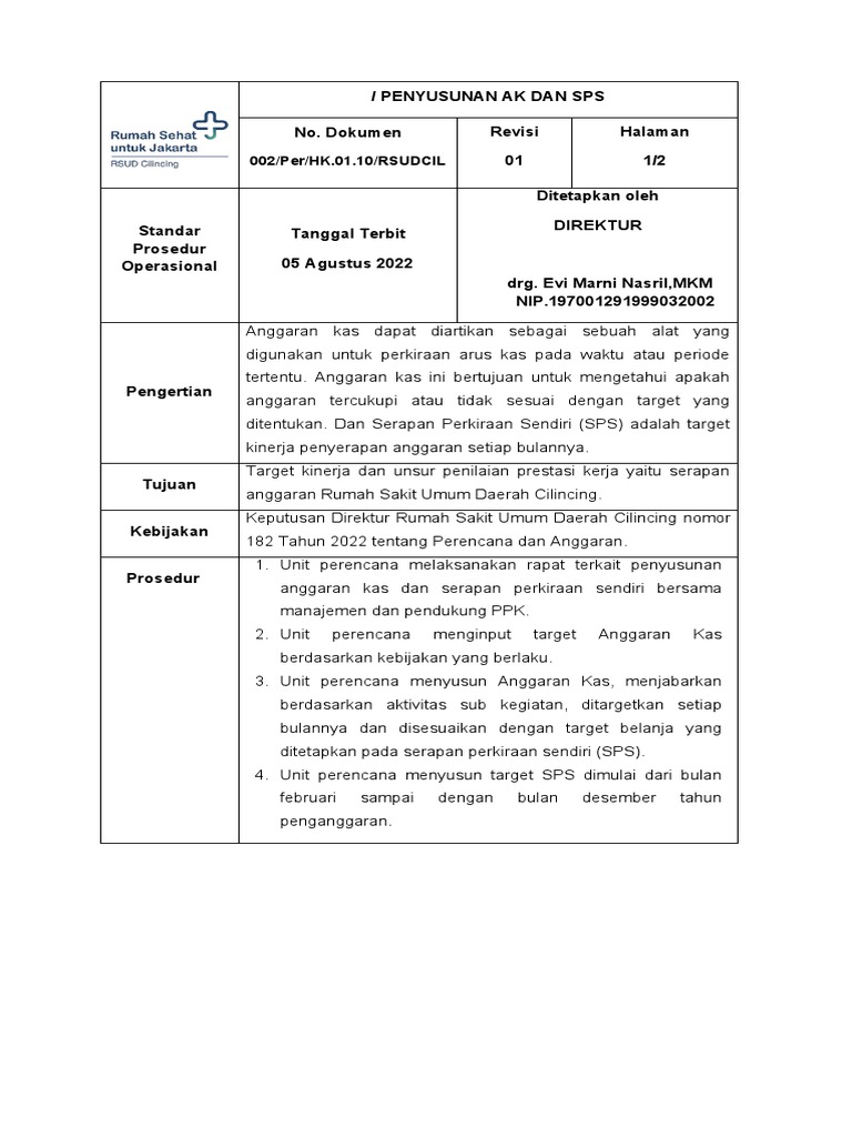 Spo Penyusunan Akb Dan SPS | PDF