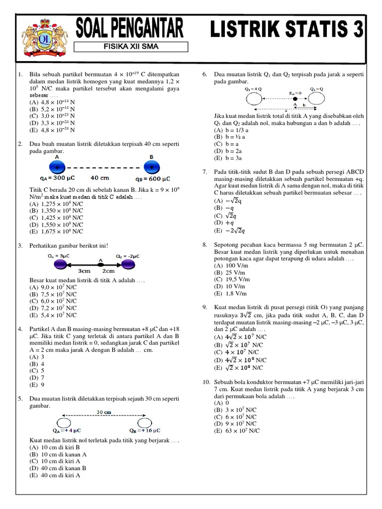 Soal Pengantar Listrik Statis 3 | PDF