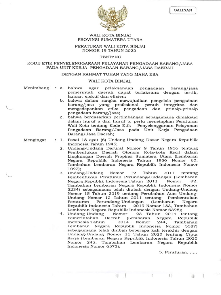 Perwa No 19 2022 | PDF