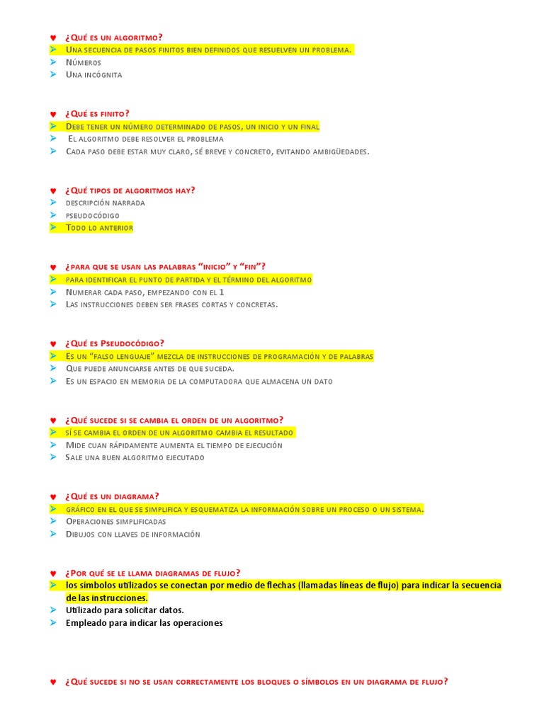 Cuestionario Informatica | PDF | Algoritmos | Gestión de tecnología de la información