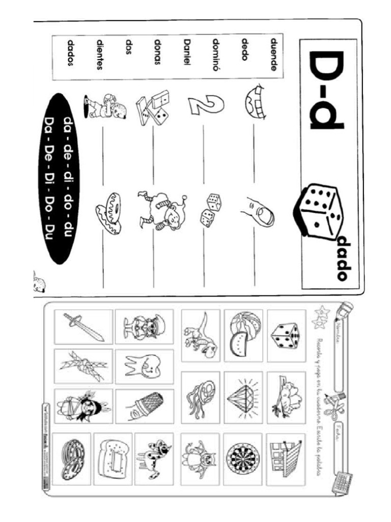 1° Ficha Da, De, Di, Do, Du | PDF