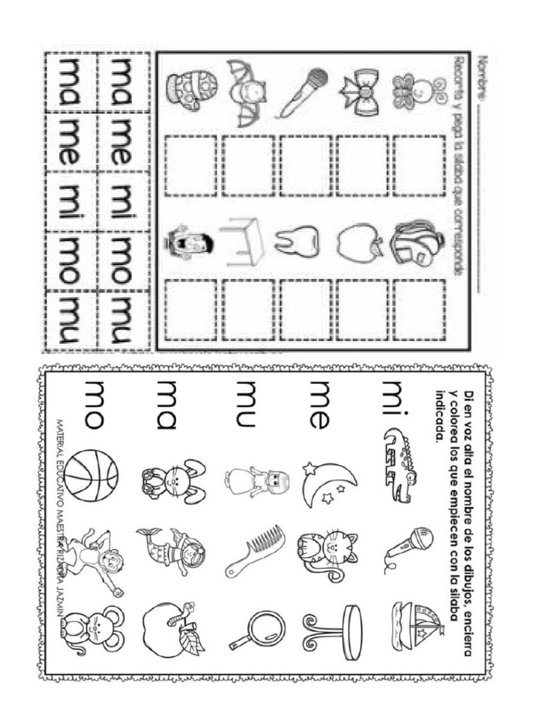 1° Ficha ma, me, mi, mo y mu | PDF