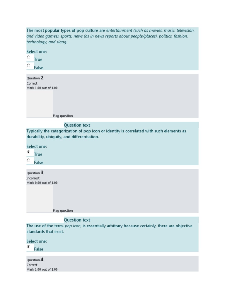 The Most Popular Types of Pop Culture Are | PDF