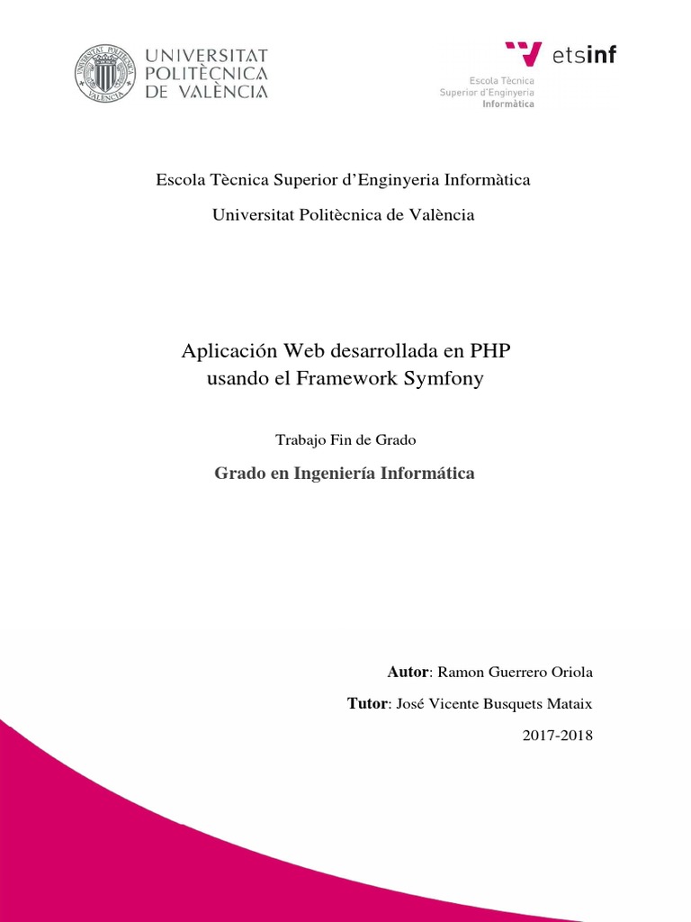 Guerrero - Aplicación Web Desarrollada en PHP Usando El Framework Symfony | PDF | Software ...