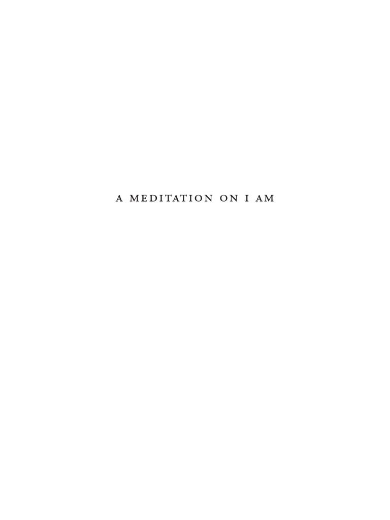 Meditation on 'I Am' by Rupert Spira | PDF