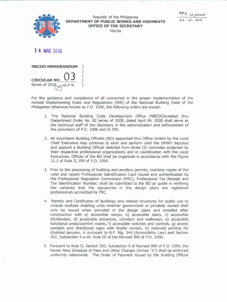 DPWH - C2016 - 03 - National Building Code of The Philippines | PDF ...