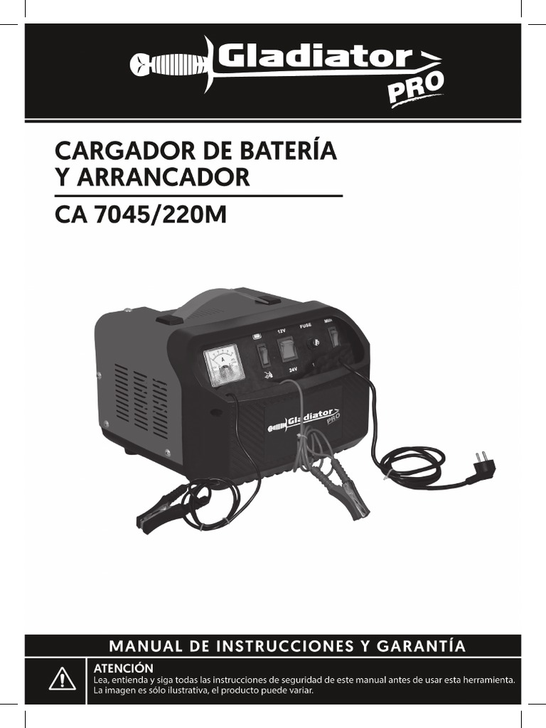 CA 7045 220M GLADIATOR PRO Manual de Instrucciones | PDF | Cargador de batería | Corriente eléctrica