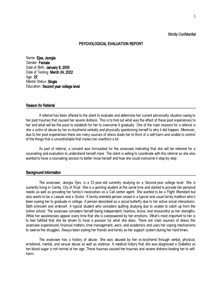 Final Report | PDF | Attitude (Psychology) | Psychological Trauma