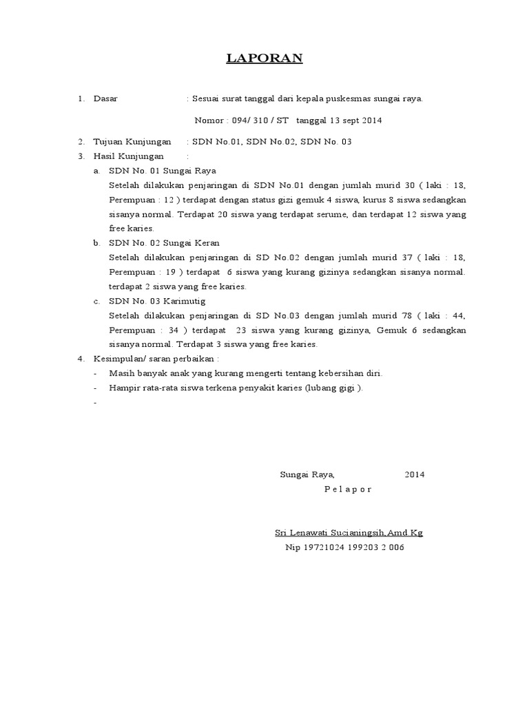 LAPORAN Penjaringan | PDF