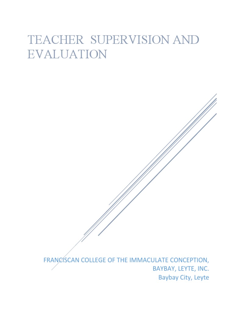 Teacher Supervision and Evaluation Plan | PDF | Teachers | Curriculum